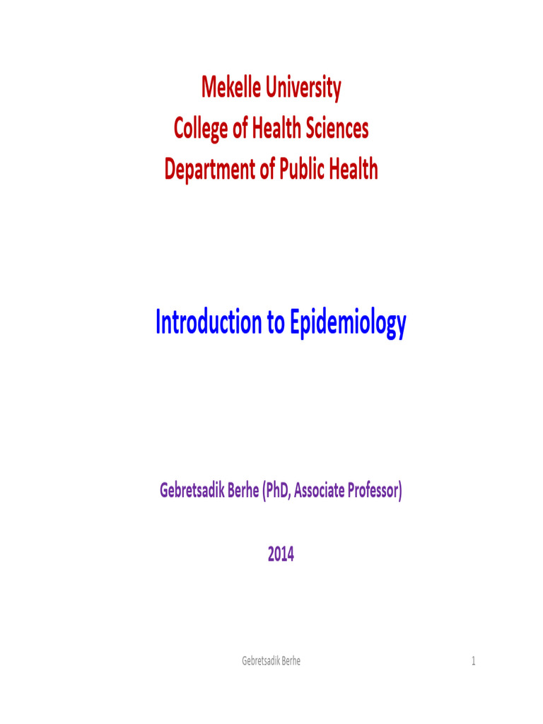 1MU-Introduction To Epidemiology | PDF | Epidemiology | Medicine