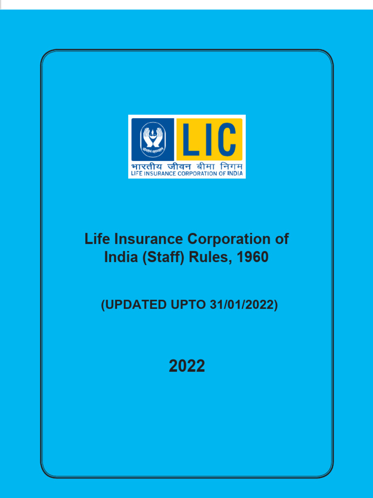 LIC of India (Staff) Rules 1960 - Updated 31 01 2022 | PDF | Employment ...