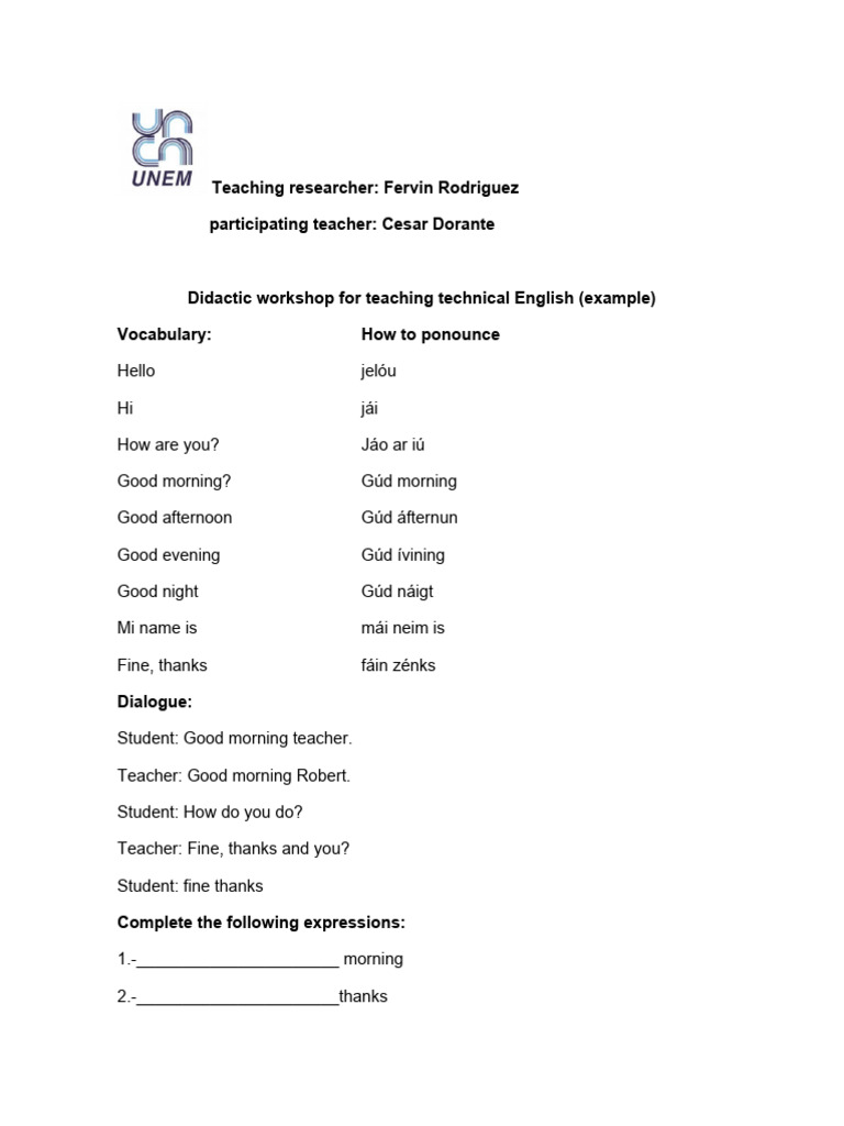 Didactic workshop for teaching technical English | Descargar gratis PDF | Economias