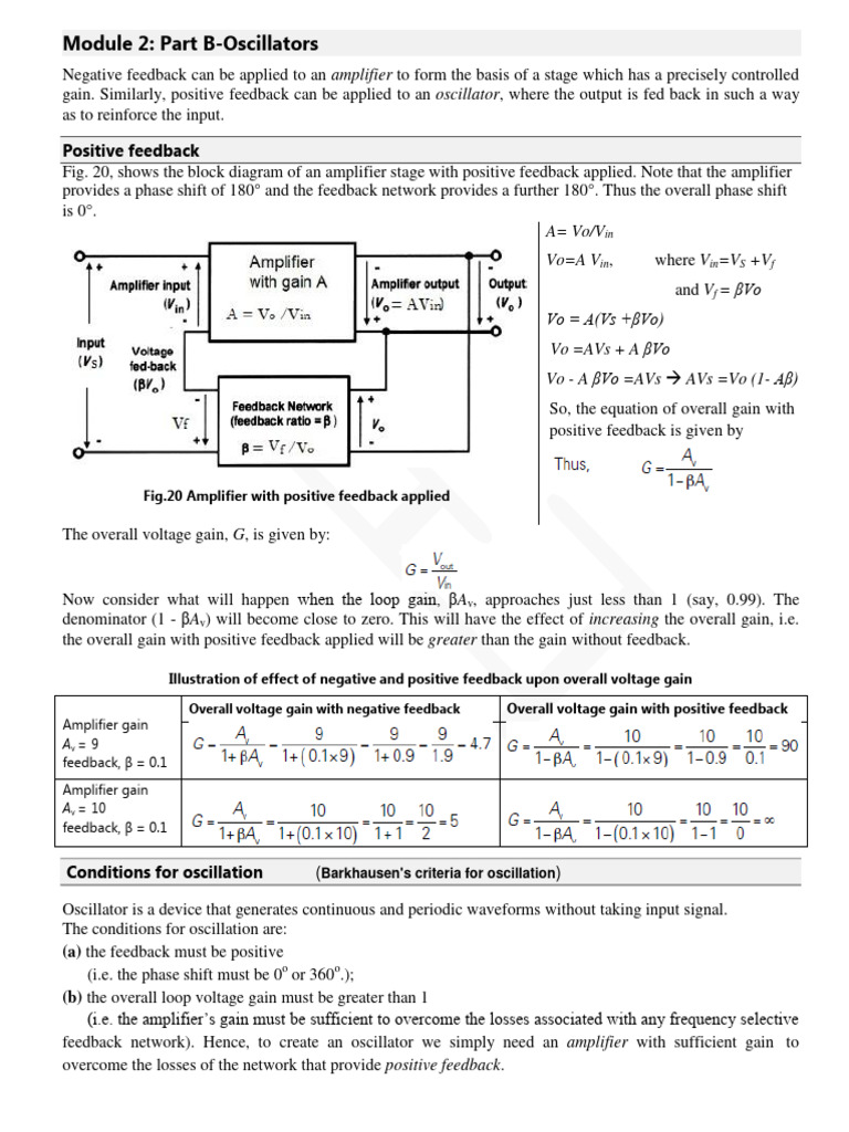 IEE Mod 2 Partb Oscillators | PDF | Electronic Oscillator | Amplifier