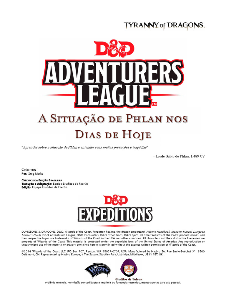 A Situação de Phlan Nos Dias de Hoje | PDF | Dungeons & Dragons (jogo ...