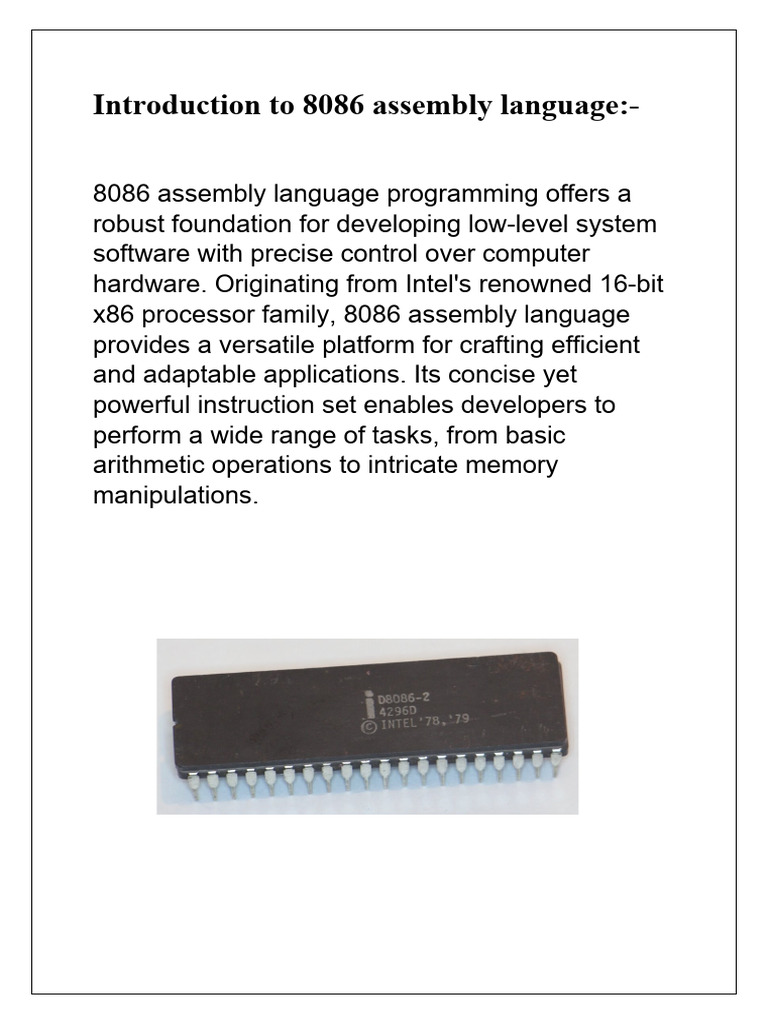 Microprocessor Code | PDF | Assembly Language | Central Processing Unit Microprocessor Code | PDF | Assembly Language | Central Processing Unit