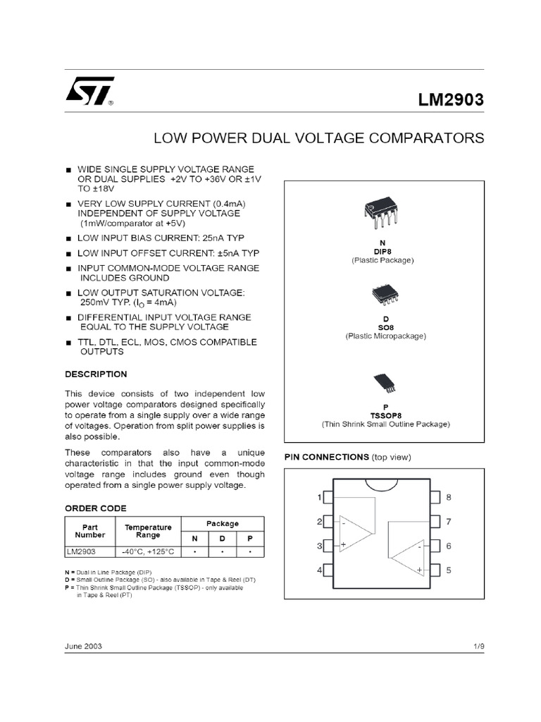 Otro - LM2903 PDF, LM2903 Description, LM2903 Datasheet, LM2903 View - ALLDATASHEET | PDF