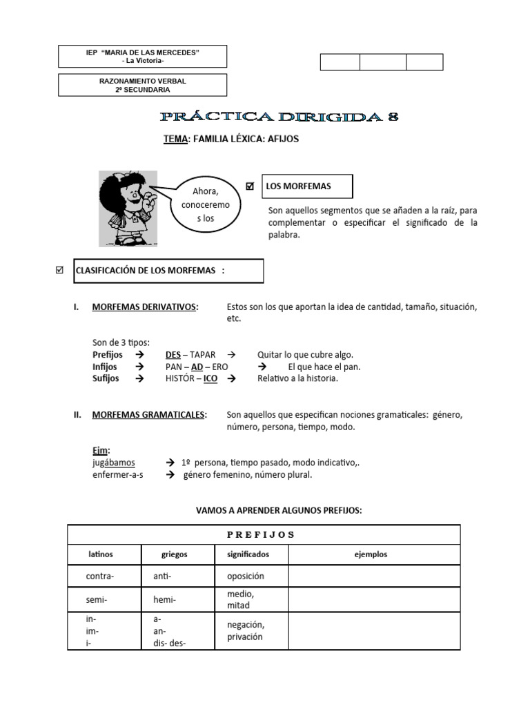 AFIJOS | PDF | Unidades Semánticas | Sintaxis