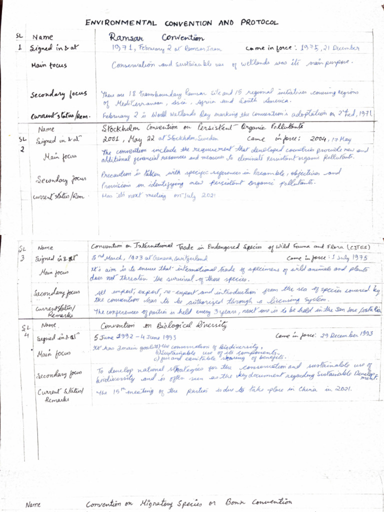 Environmental Convention and Protocol | PDF