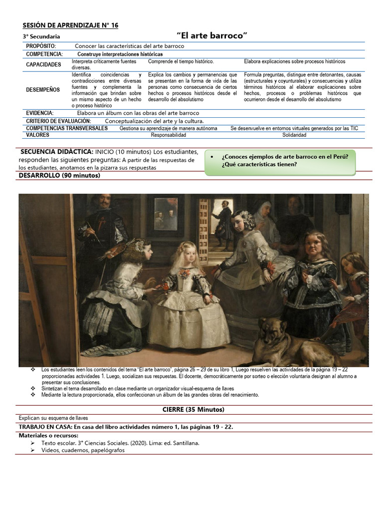 Sesion 16 - 3ro - CCSS-El Arte Barroco | PDF | Barroco | Pinturas