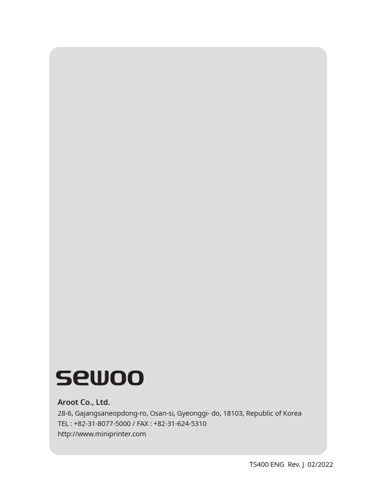 SEWOO SLK-TS400 Series USER'S MANUAL - ENG | PDF | Printer (Computing) | Usb