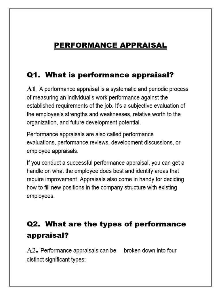 Performance Appraisal | PDF | Performance Appraisal | Business