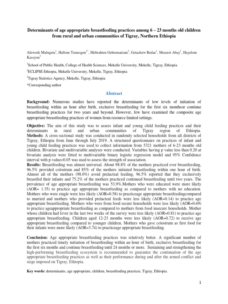 Afework Nutrition 2023 1 | PDF | Statistical Analysis | Teaching Mathematics