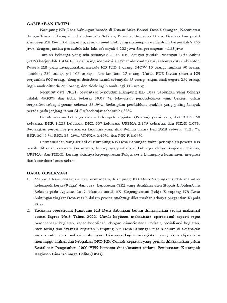 LFD - Kampung Keluarga Berkualitas - Dina Maya Sari Siregar, SKM | PDF | Ilmu Sosial | Kesehatan ...