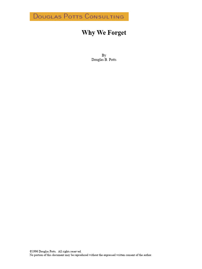 Why We Forget | PDF | Memory | Recall (Memory)