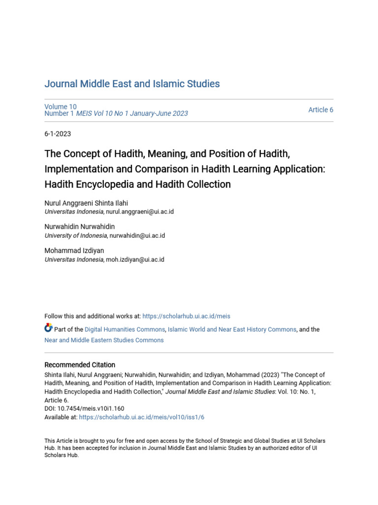 The Concept of Hadith Meaning and Position of Hadith Implement | PDF ... The Concept of Hadith Meaning and Position of Hadith Implement | PDF ...
