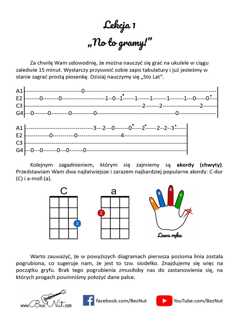 Lekcja 1 Ukulele | PDF
