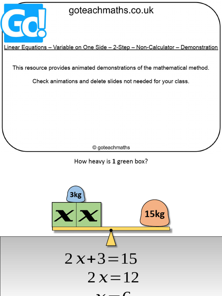 Demonstration For Help With 2 Step Equations B | PDF | Equations | Mathematical Objects
