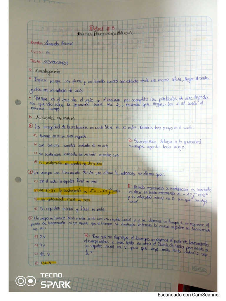 DEBER #8 Física | PDF