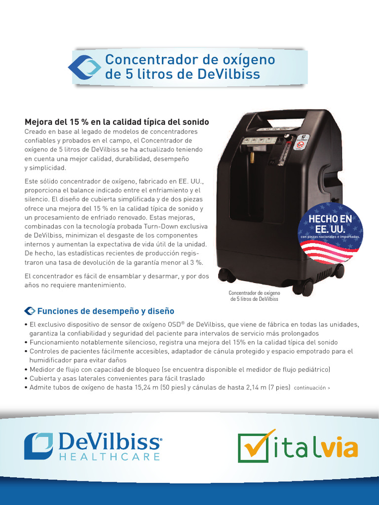 VITALVIA Concentrador 525 KS DeVilbiss | PDF | Oxígeno