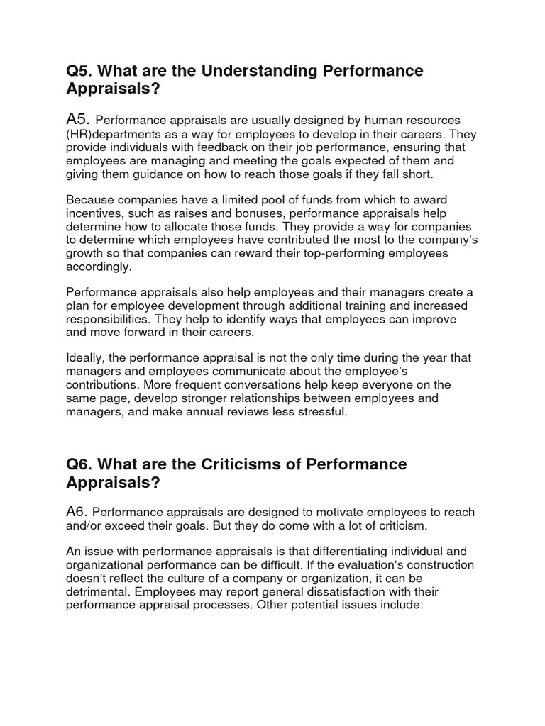 Understanding Performance Appraisals | PDF | Performance Appraisal | Employment