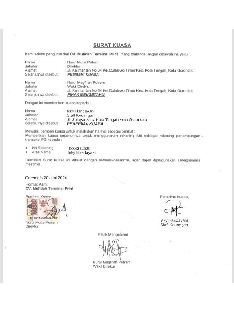 Surat Kuasa | PDF