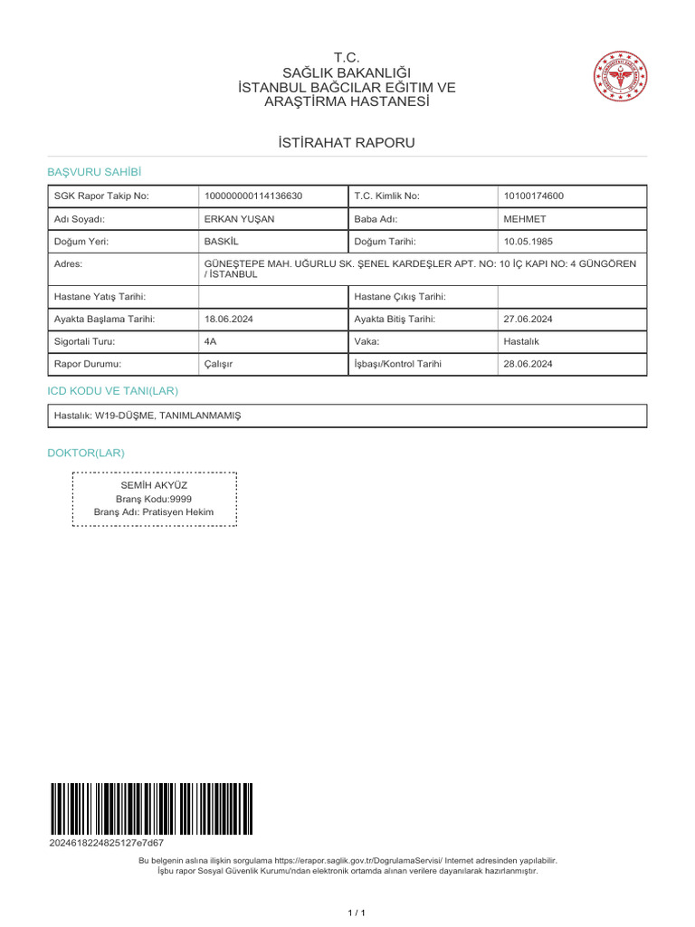 T.C. Sağlik Bakanliği İstanbul Bağcilar Eğitim Ve Araştirma Hastanesi ...