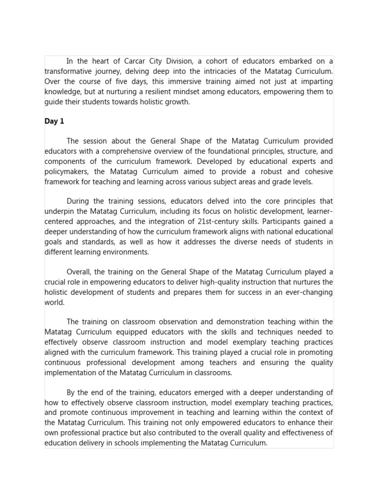 Narrative Final | PDF | Curriculum | Teachers