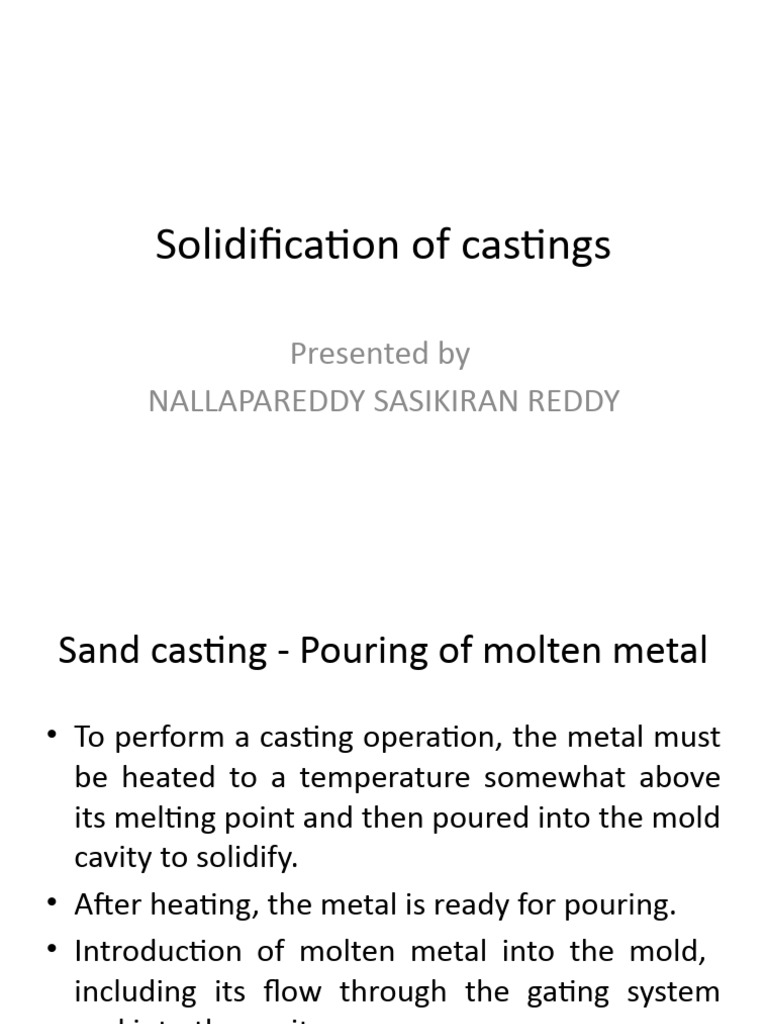 Solidification of Castings | PDF | Freezing | Metals
