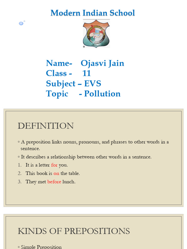 Preposition | PDF | Preposition And Postposition | Noun