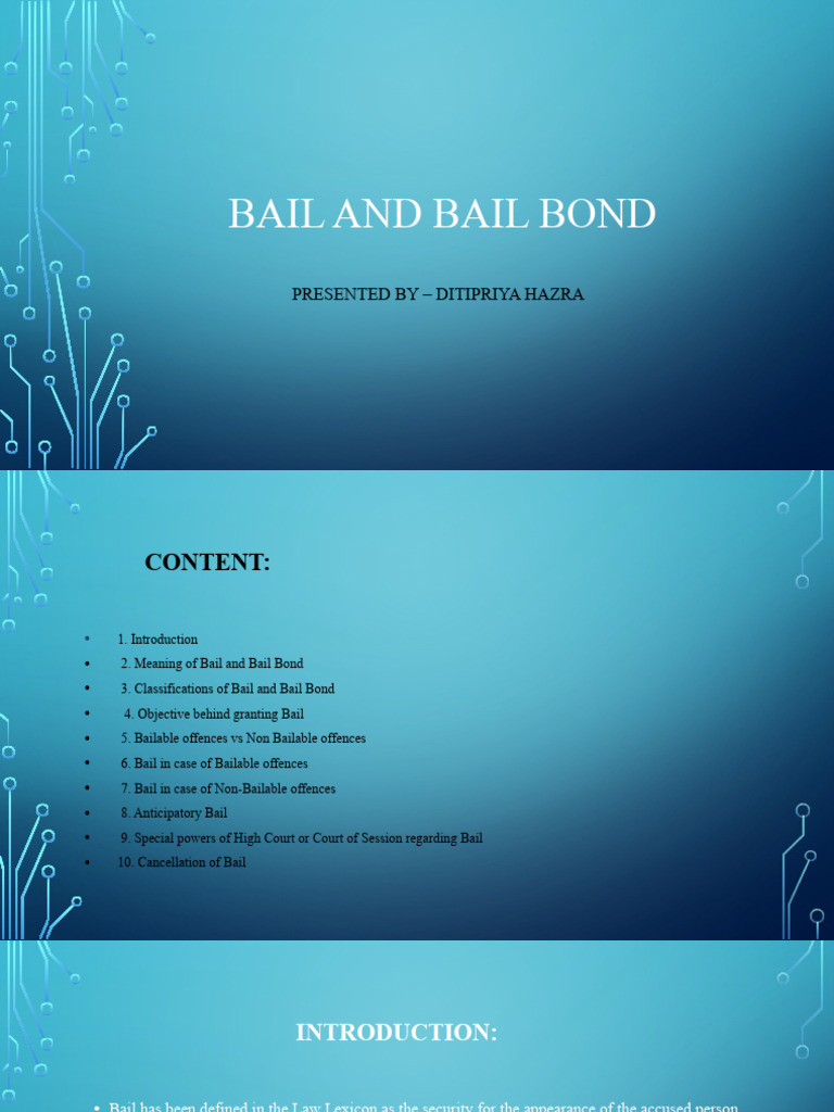 Bail and Bail Bond | PDF | Bail | Arrest