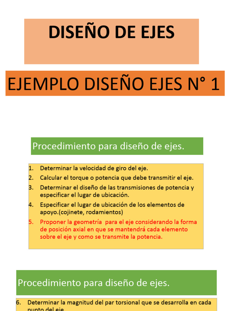 EJEMPLO N°1 EJES (1).pptx | Descargar gratis PDF | Engranaje | Eje
