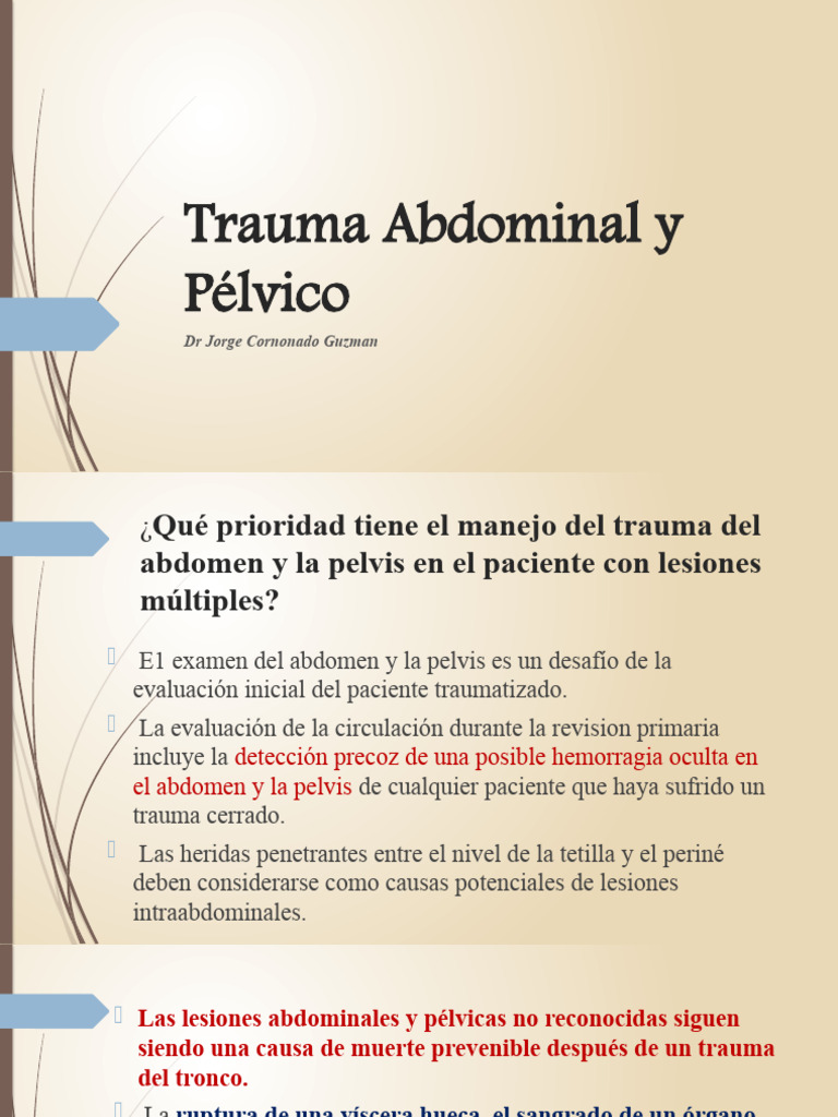 Trauma ABDOMINAL Y PELVICO | PDF | Abdomen | Pelvis