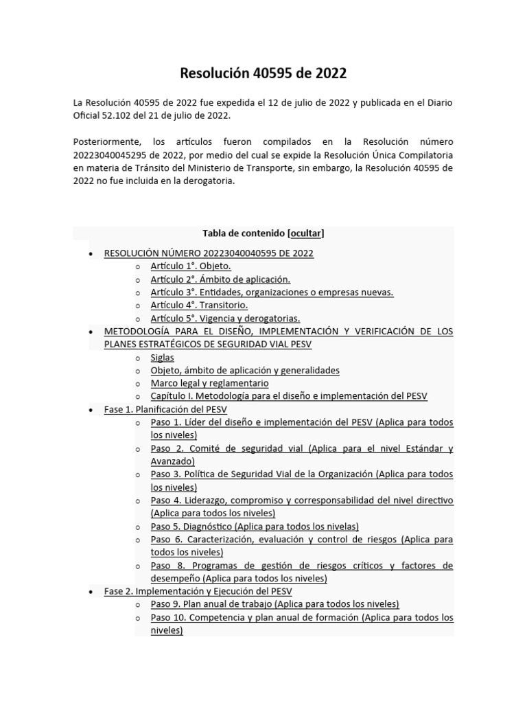 Resolución 40595 de 2022 | PDF | Outsourcing | Planificación
