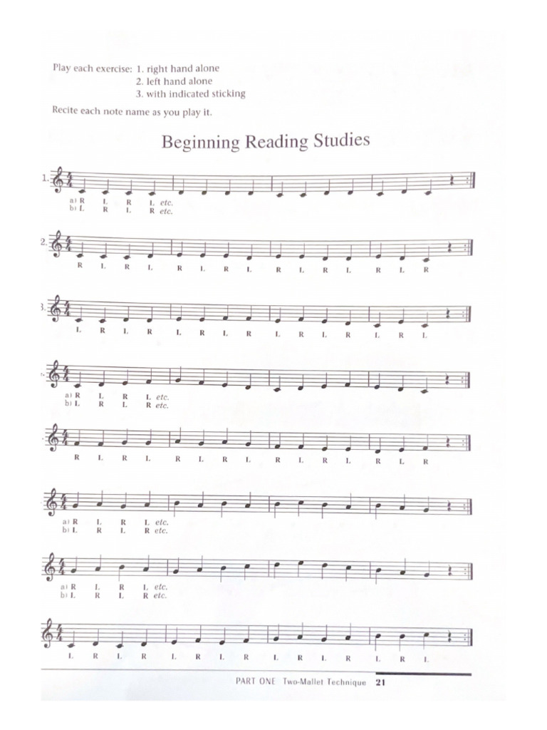 C Major Reading Studies | PDF