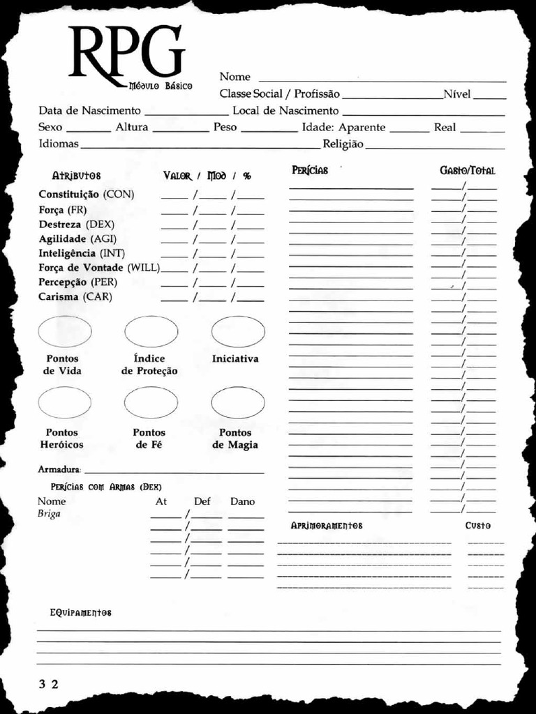 Ficha DAEMON RPG | PDF