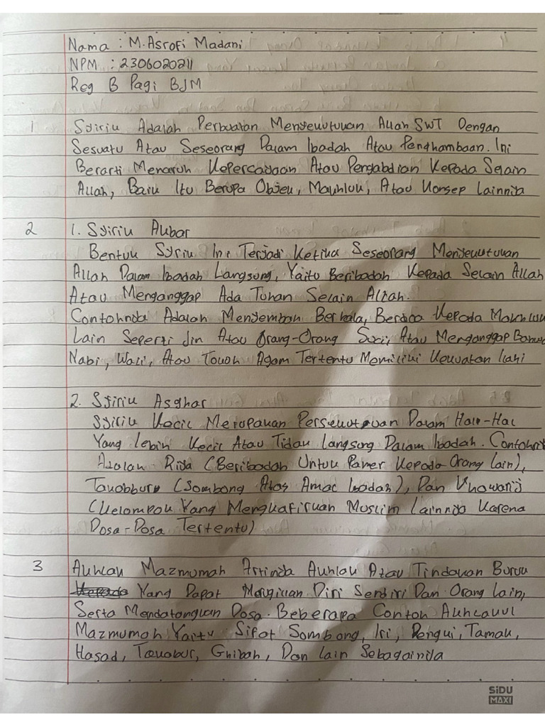 M. Asrofi Madani (2306020211) | PDF