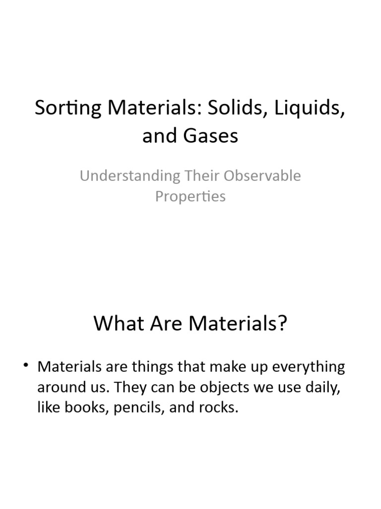 Grade 3 Sorting Materials Presentation V2 Pdf
