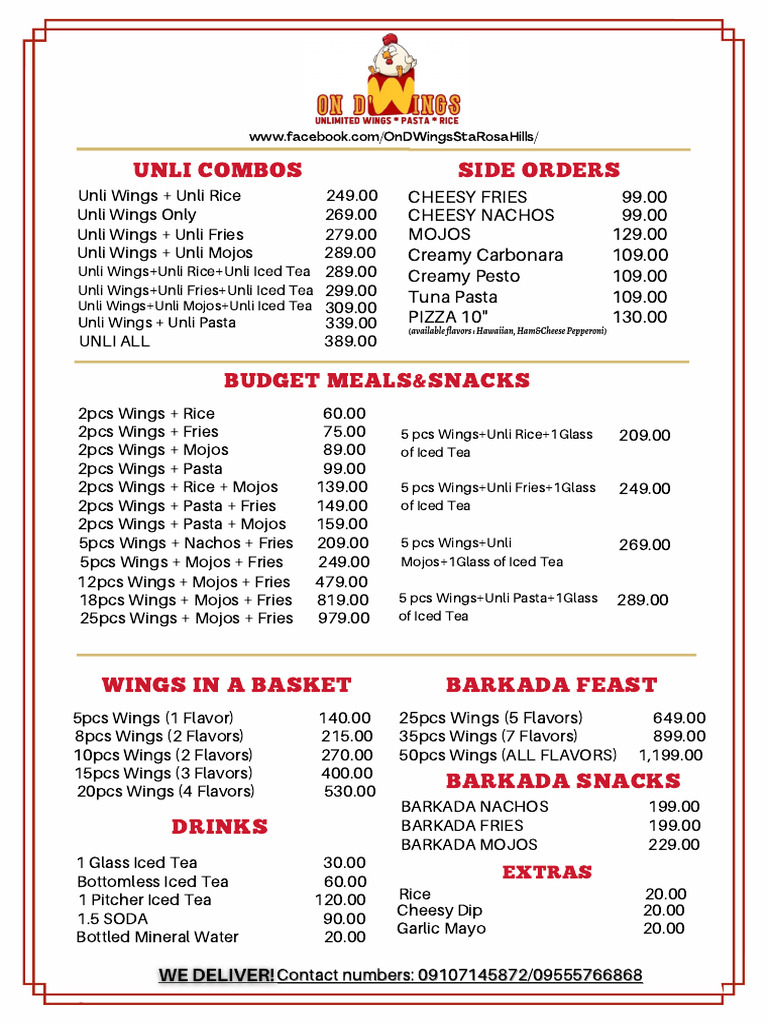 Unli Combos 101 | PDF | Cuisine | Foods