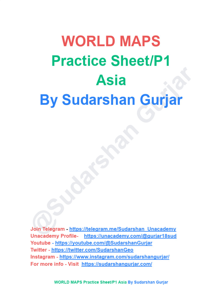 WORLD MAPS Asia - by Sudarshan Gurjar 1692530179136 | PDF | Strait Of Malacca | Earth Sciences