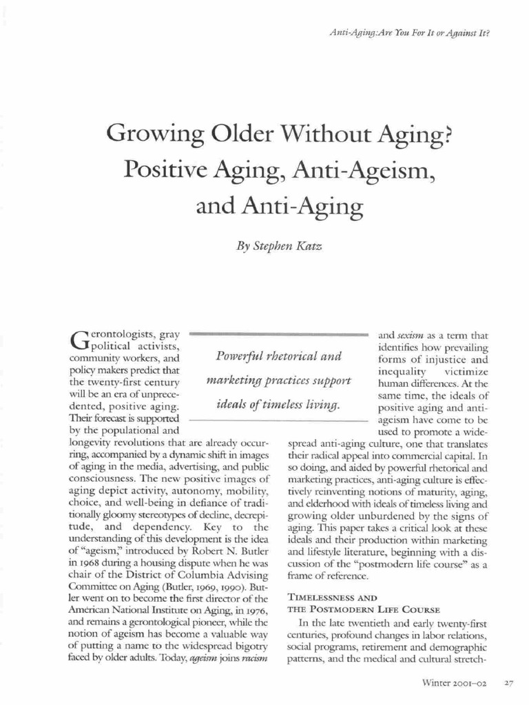 Growing older without aging 2001 | PDF