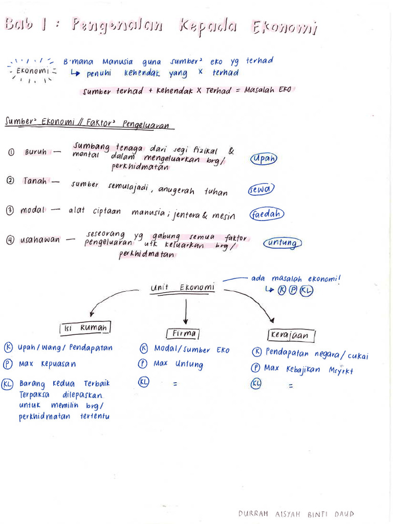 (I) F4 BAB 1 - Pengenalan Kepada Ekonomi | PDF