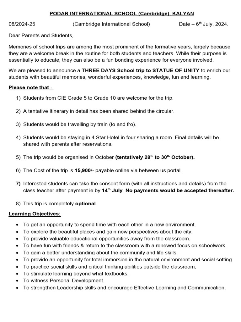 Statue of Unity Trip C | PDF | Cognitive Science | Cognition