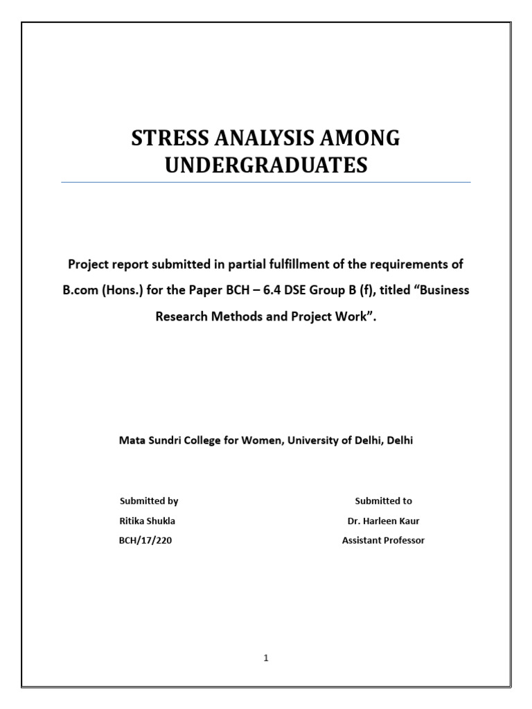 Research Project - Paper Work | PDF | Survey Methodology | Stress (Biology)
