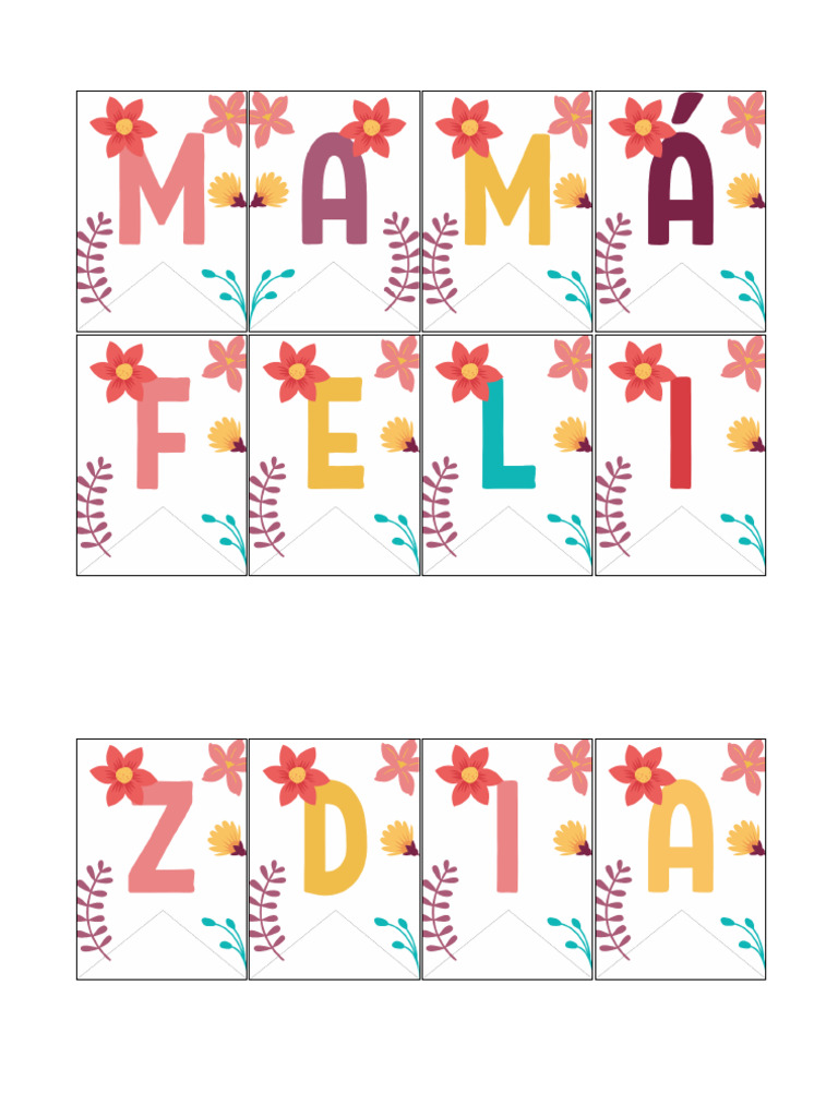 Banderines Dia de La Mamá | PDF