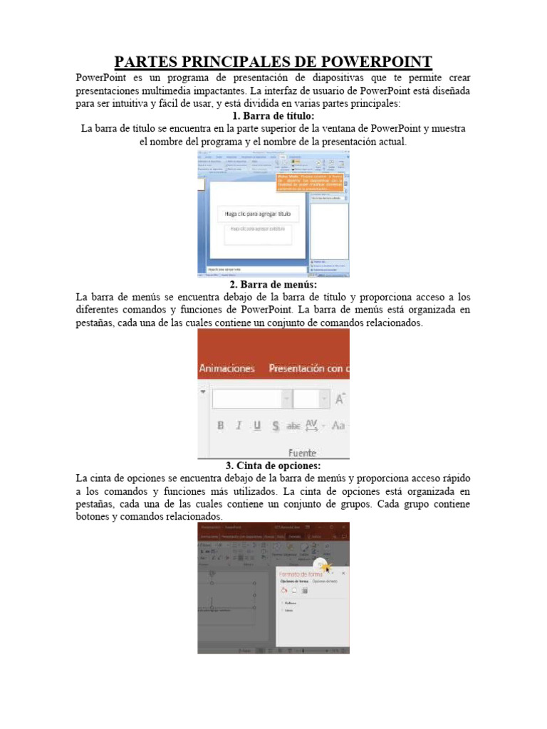 PARTES PRINCIPALES DE POWERPOINT | PDF | Microsoft PowerPoint | Ventana ...