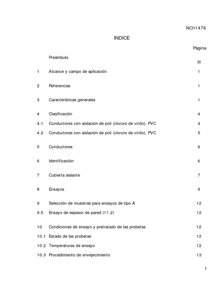 NCh1476-1979 Conductores de Cobre Cubiertos Con PVC | PDF | Conductor ...
