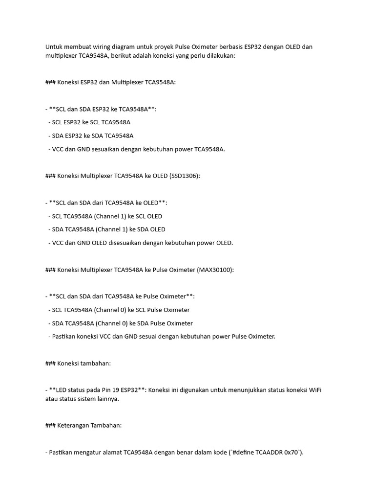 Untuk Membuat Wiring Diagram Untuk Proyek Pulse Oximeter Berbasis ESP32 Dengan OLED Dan ...