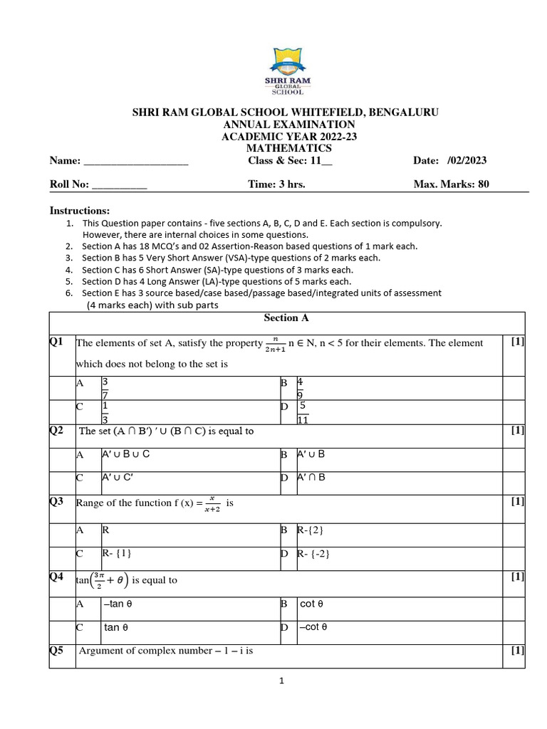 G11 Mathematics QP Final 2023 | PDF | Mathematics | Geometry