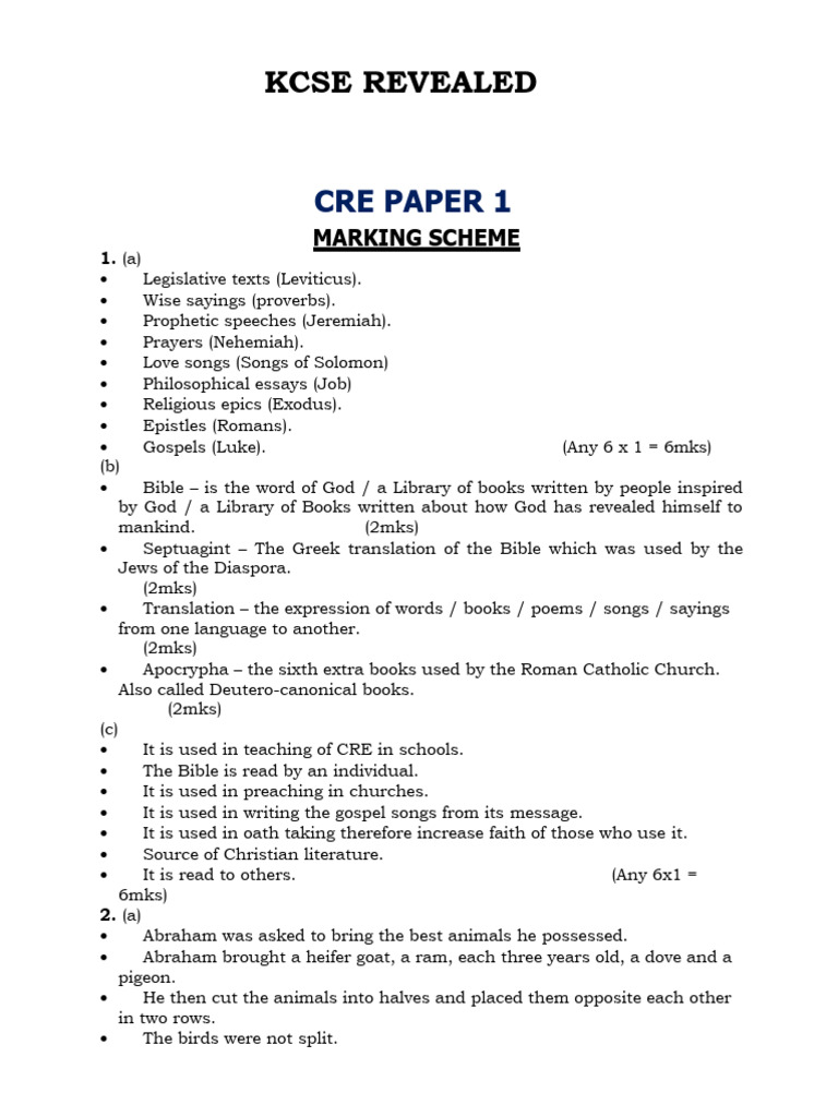 KLM S1 Cre PP1 MS | PDF | Israelites | Bible