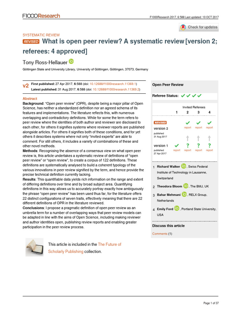 F1000research 6 13517 | PDF | Open Access | Science