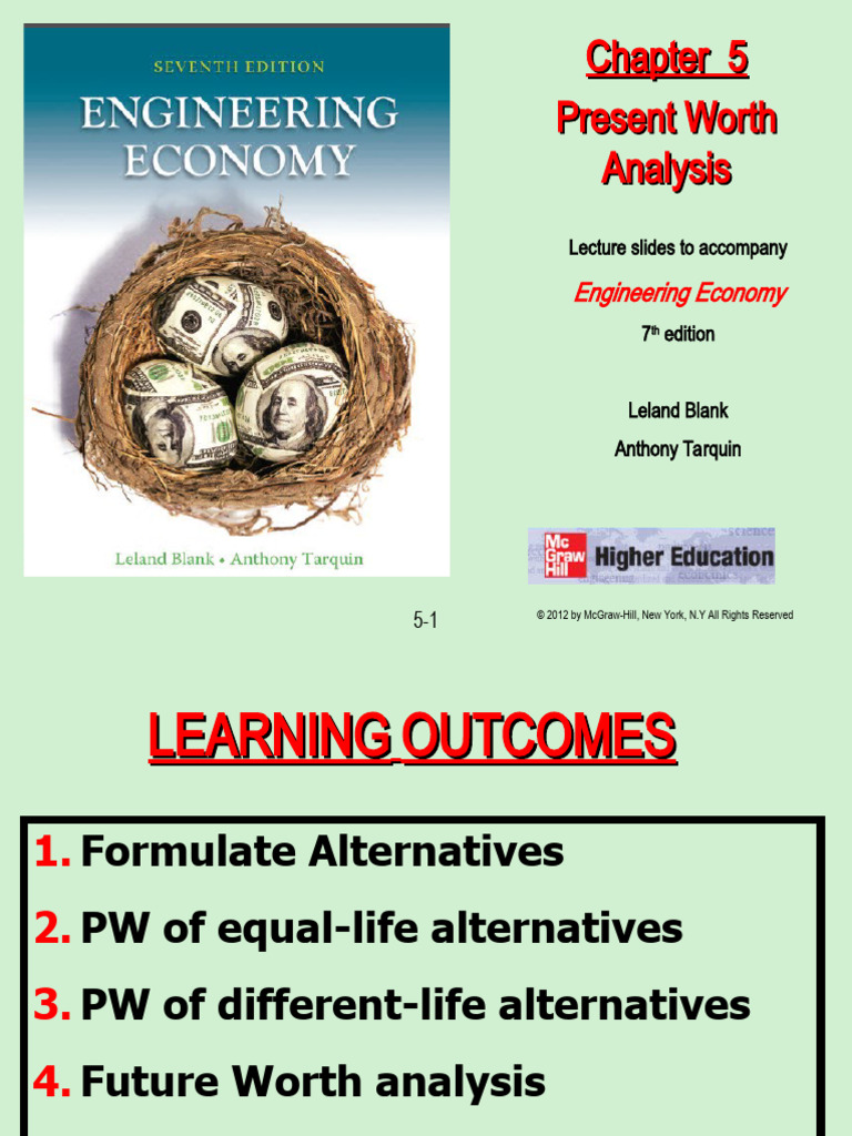 Present Worth Analysis PDF Economics Economies