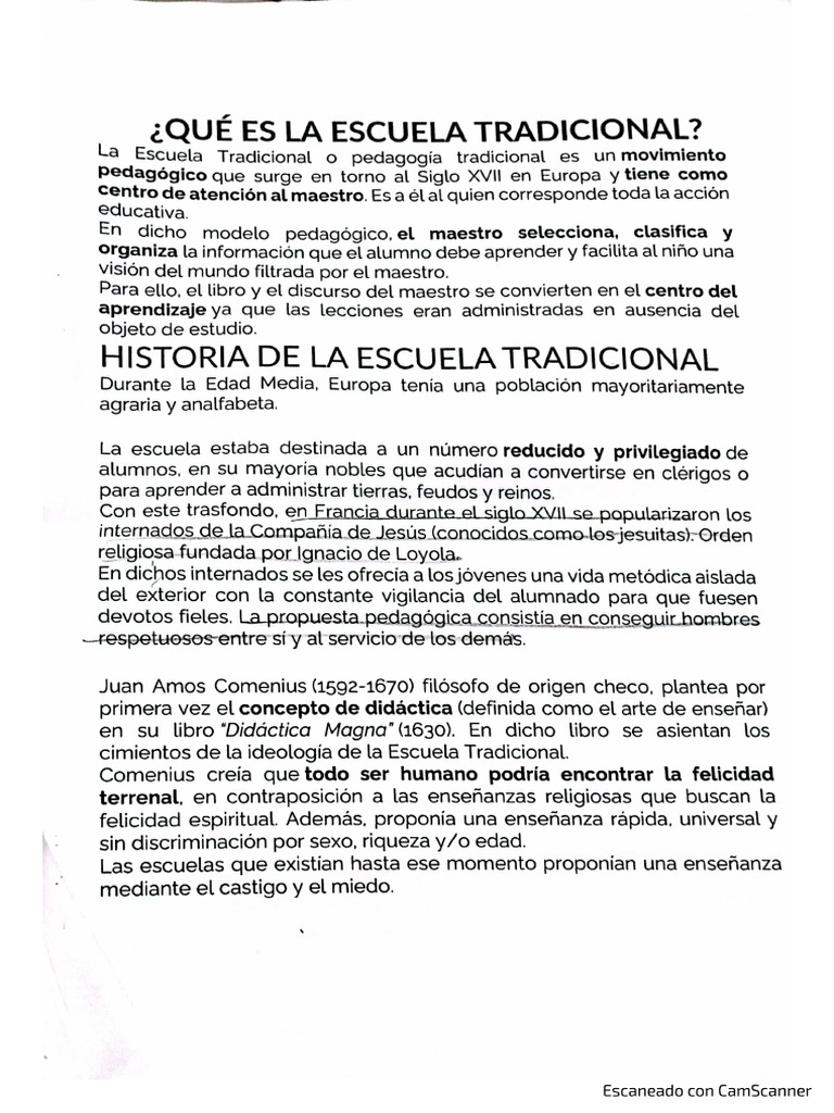 Escuela Tradicional | PDF