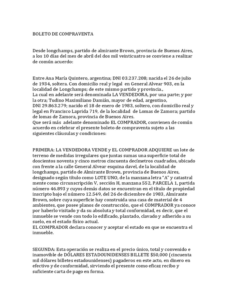 Boleto Modelo Último | PDF | Derecho